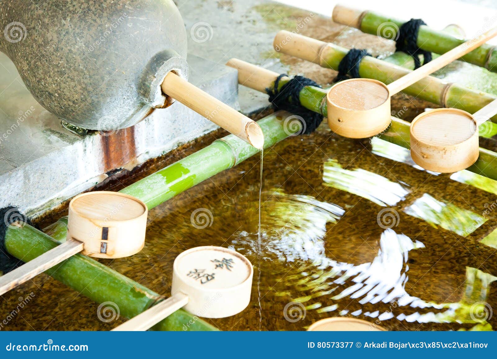 Water Basin for Ablution in Japanese Temple Stock Image - Image of ...