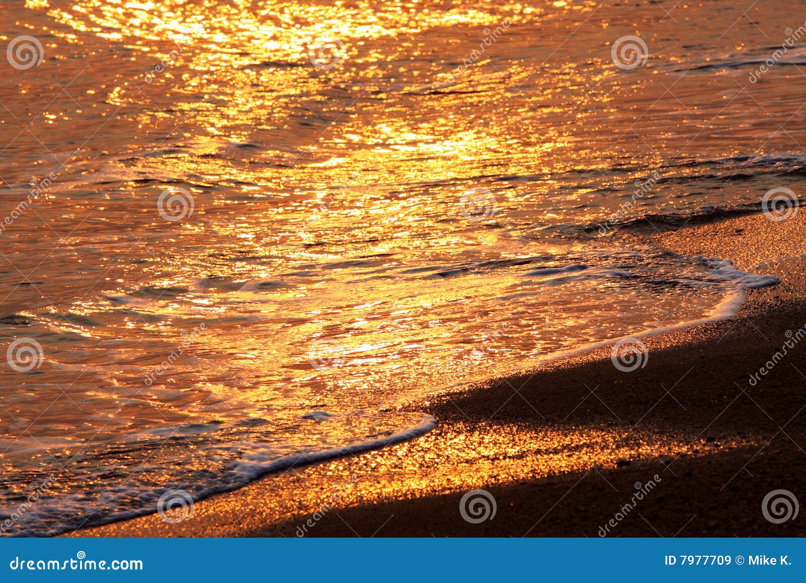Water & Beach at Sunset Stock Image - Image of sunlight, water: 7977709