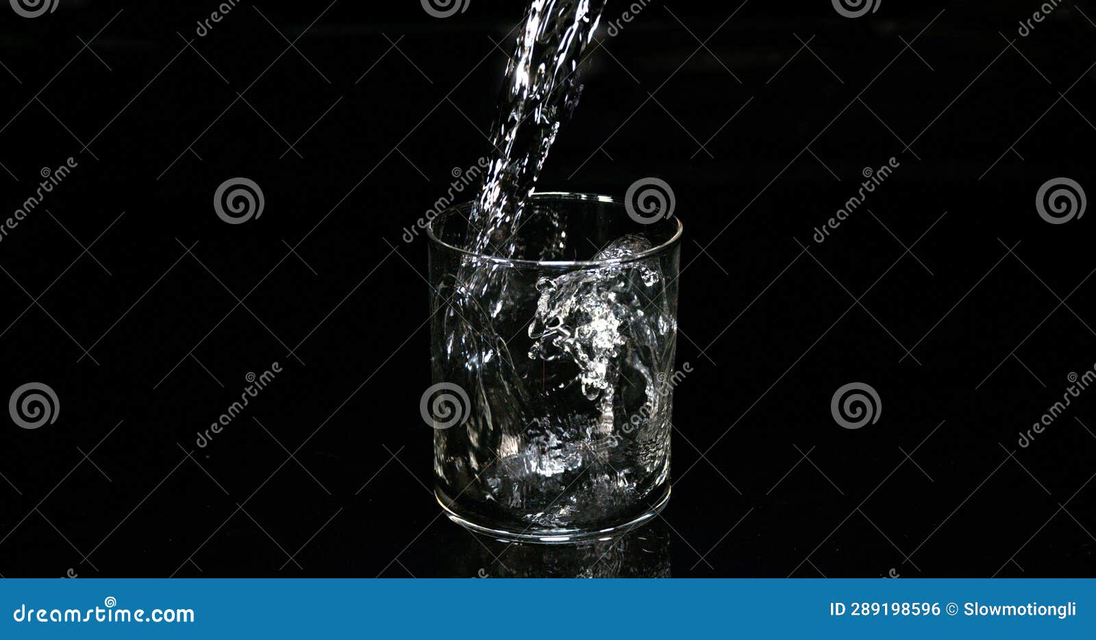 Water Being Poured into Glass Against Black Background Stock Photo ...