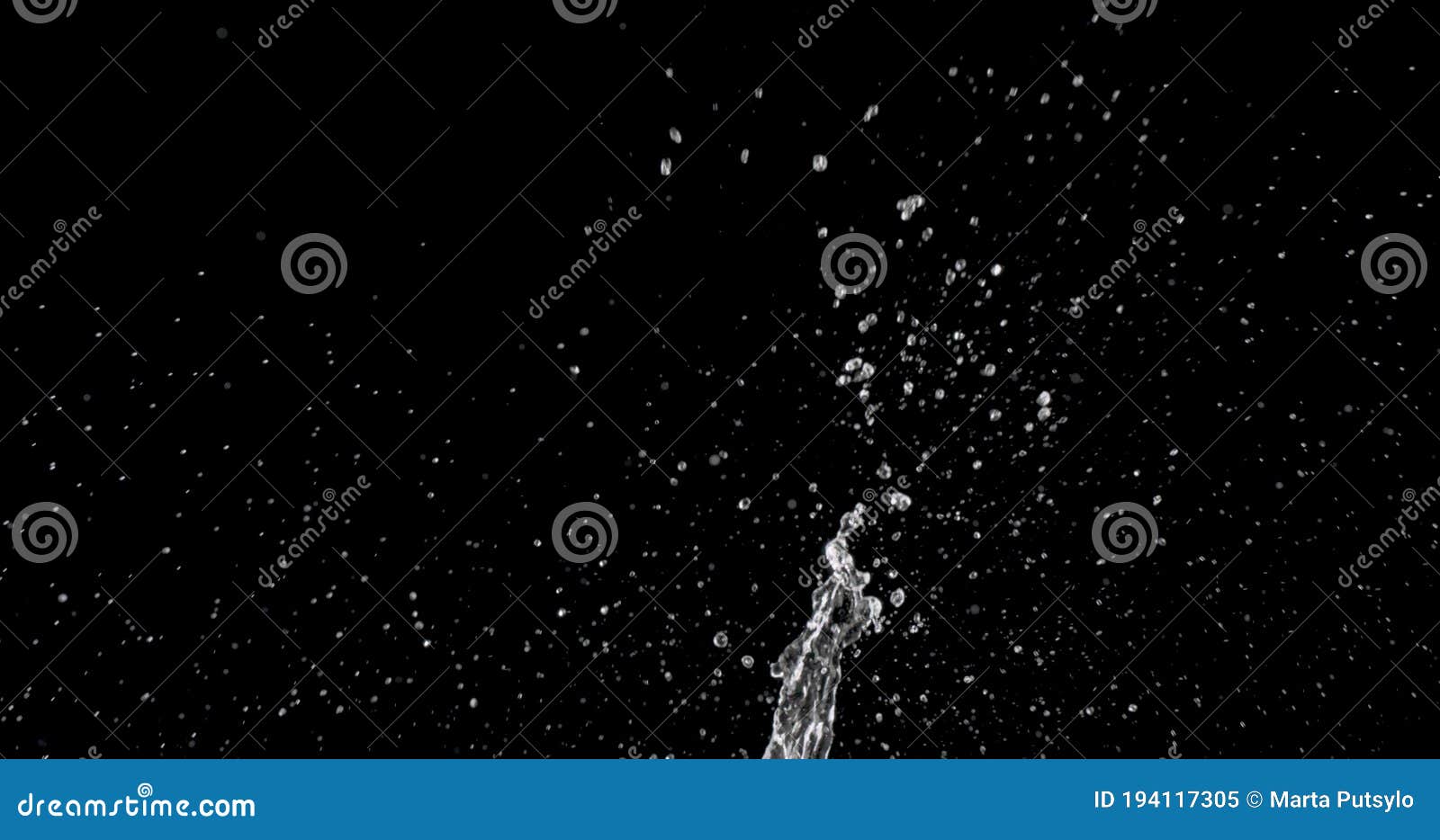 Throwing Water on a Black Background. Stock Image - Image of drop ...