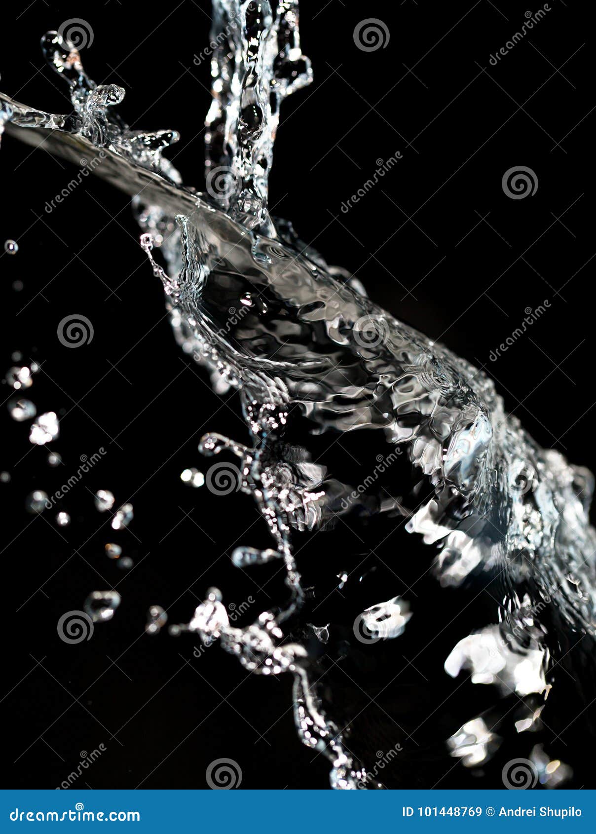 Water on a Black Background Stock Image - Image of isolated, clean ...