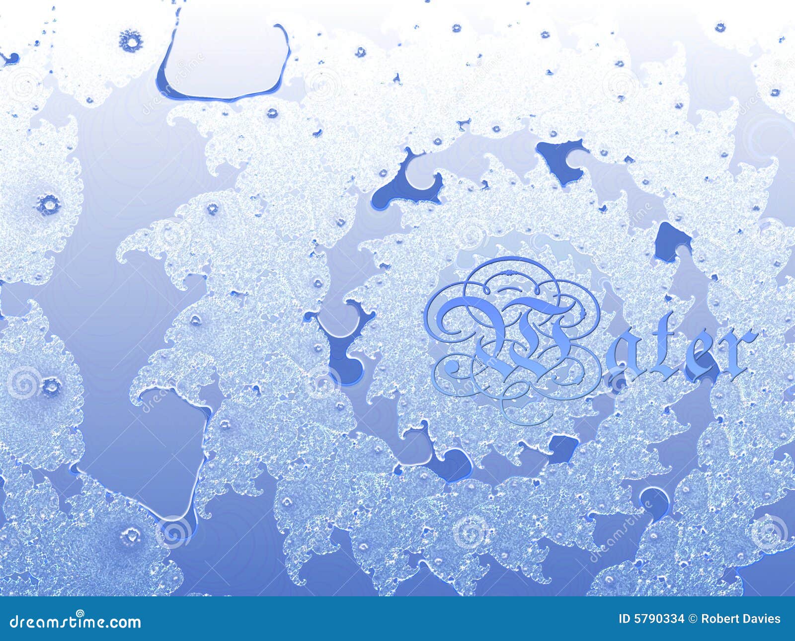 Water Blue Four Elements 2d Fractal Background Stock Illustration ...