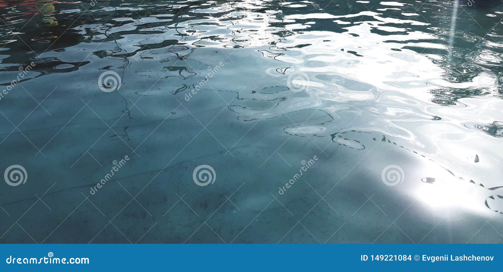 Water in a Blue Pool with Light Reflection Stock Photo - Image of dark ...