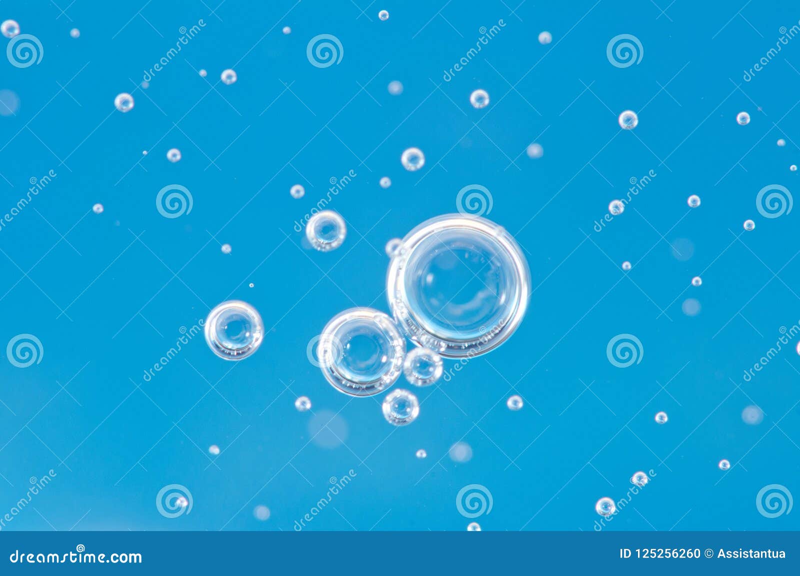 Water Blue Structure. Bubbles of Oxygen Under Water Stock Photo - Image ...