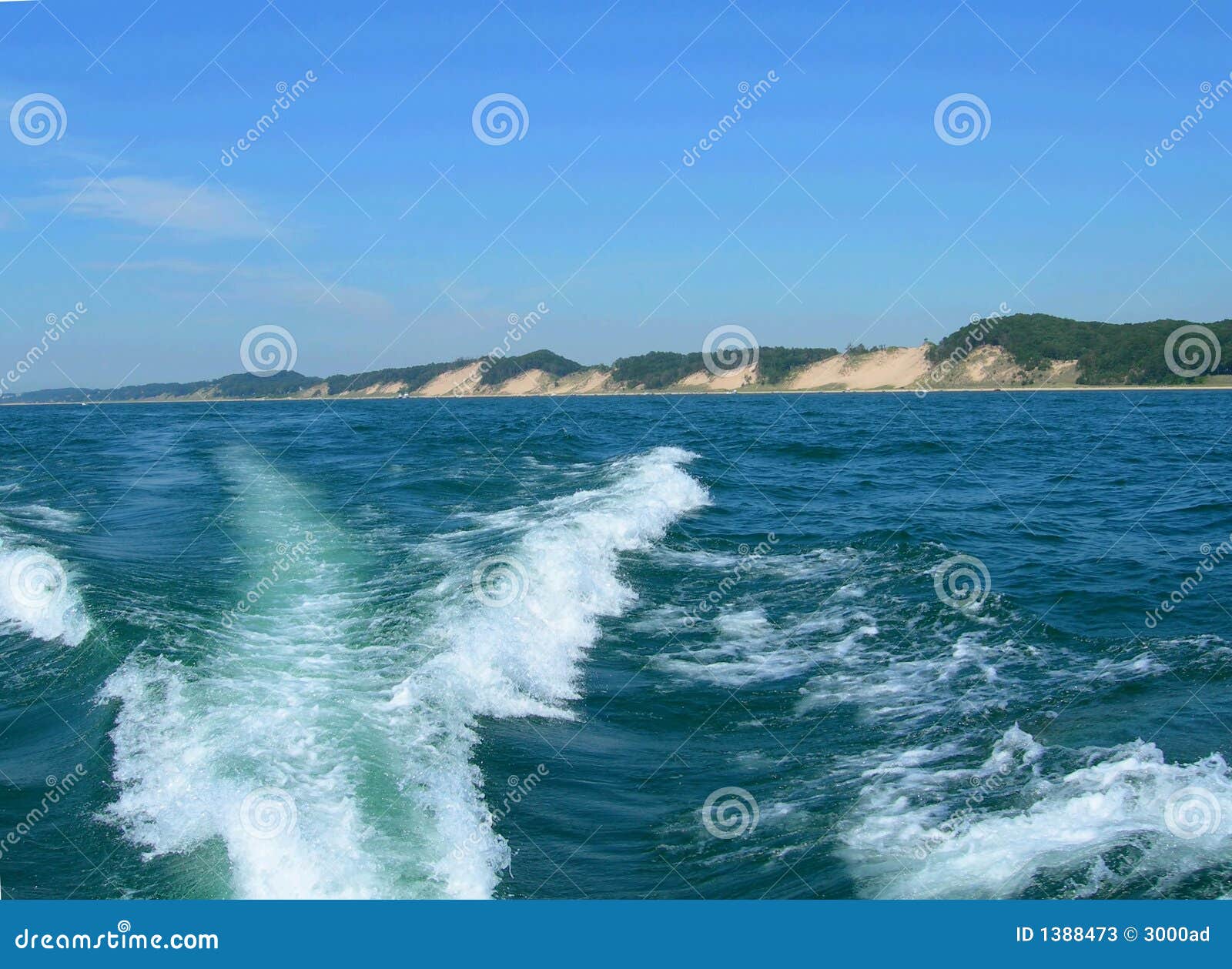 Water Boat Wake on Michigan Lake Stock Image - Image of waves, motor ...