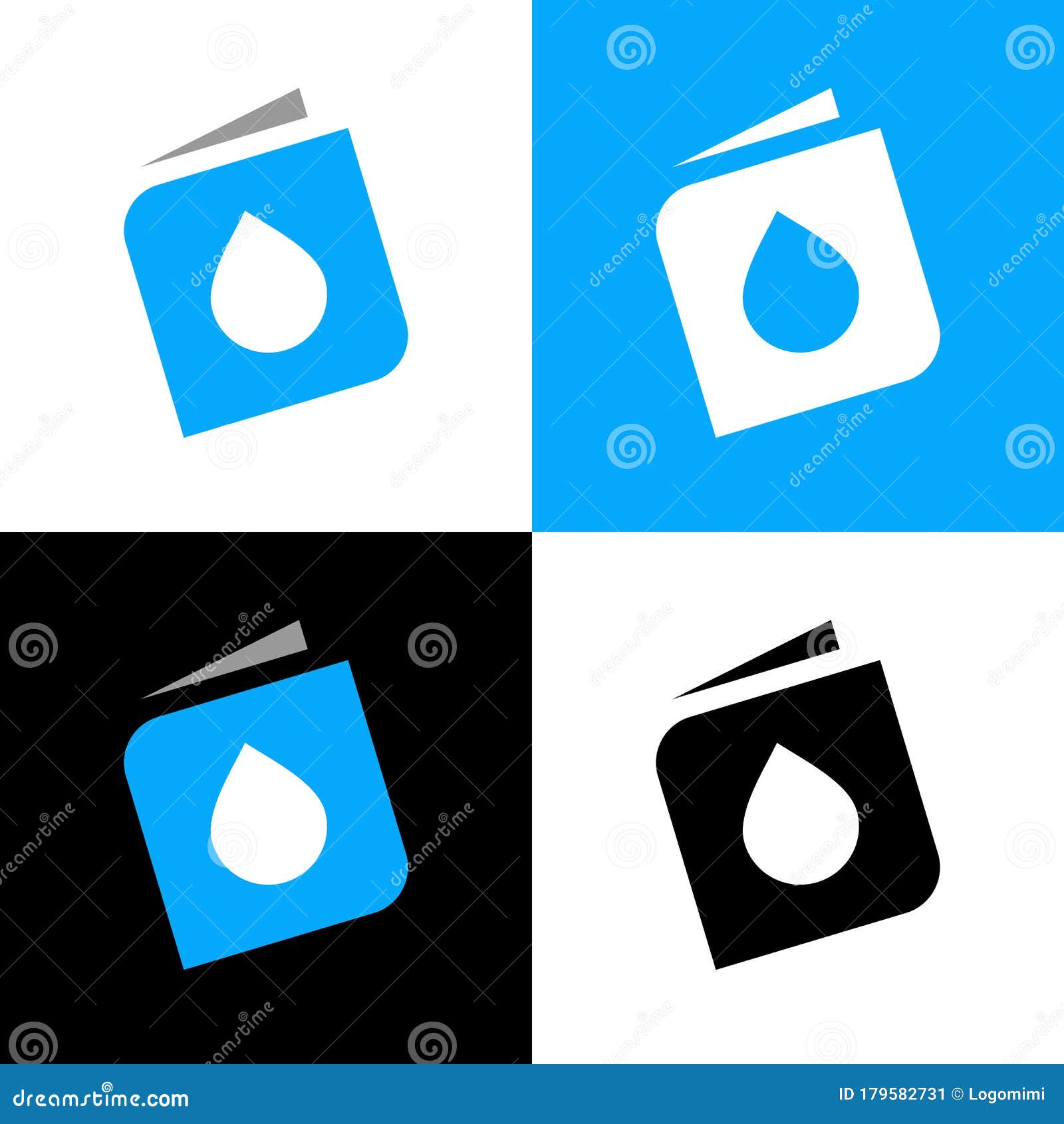 Water and Book Logo Template Design - Vector Stock Vector ...