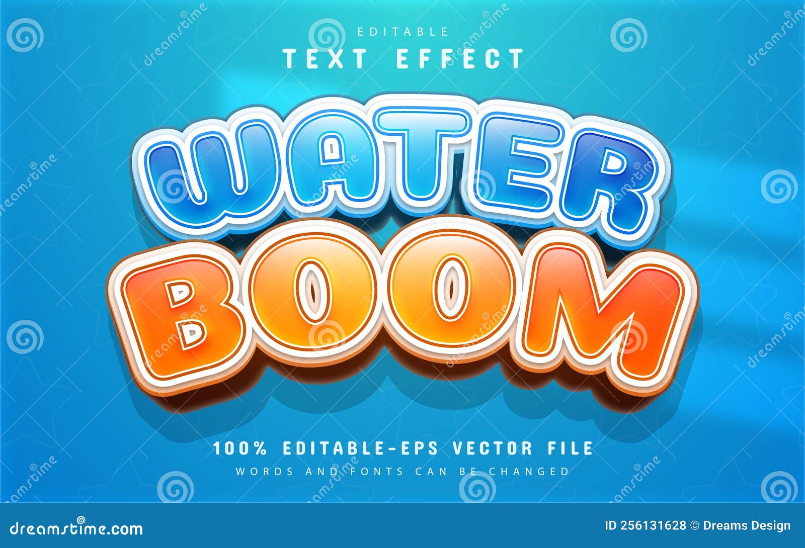 Water Boom Cartoon Style Text Effect Stock Vector - Illustration of ...