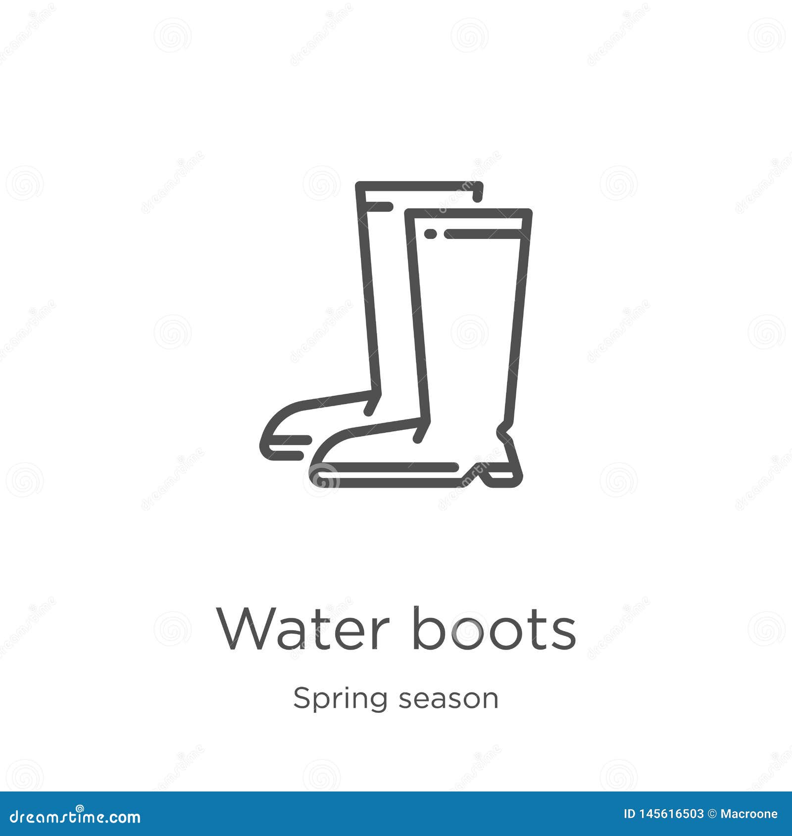Water Boots Icon Vector from Spring Season Collection. Thin Line Water ...