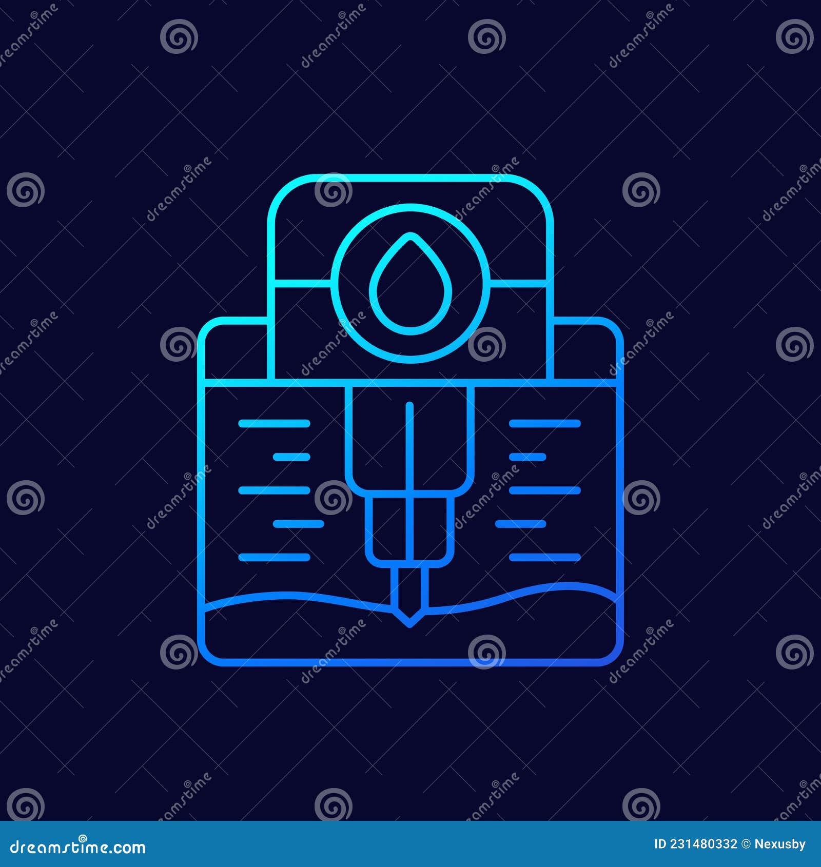 Water Borehole, Well Drilling Line Icon, Vector Stock Vector ...
