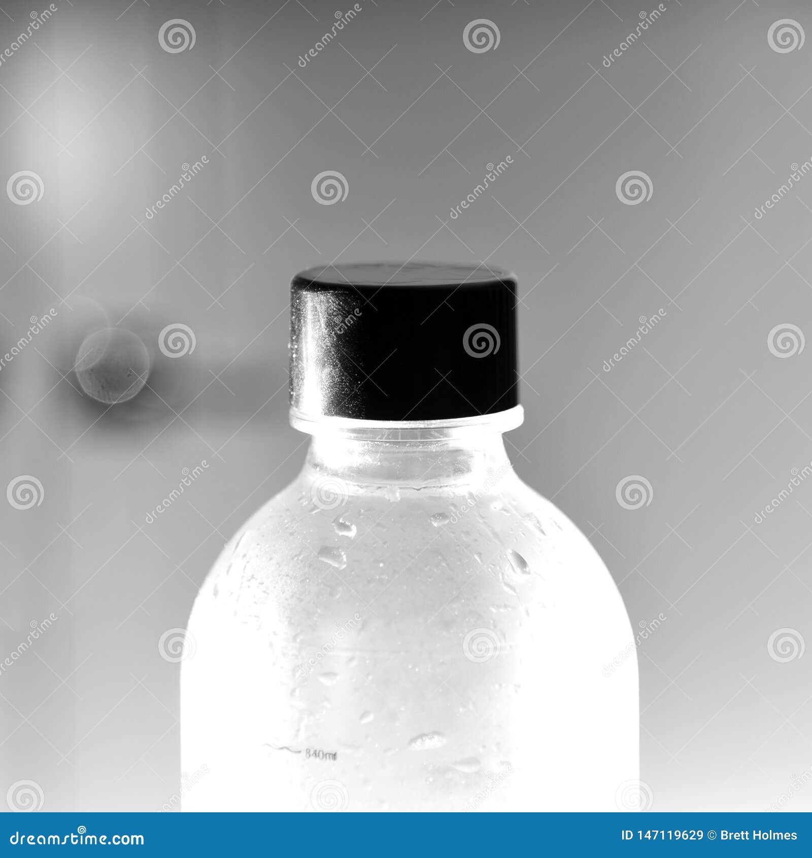 Water Bottle with Black Cap Isolated Stock Image - Image of clean ...