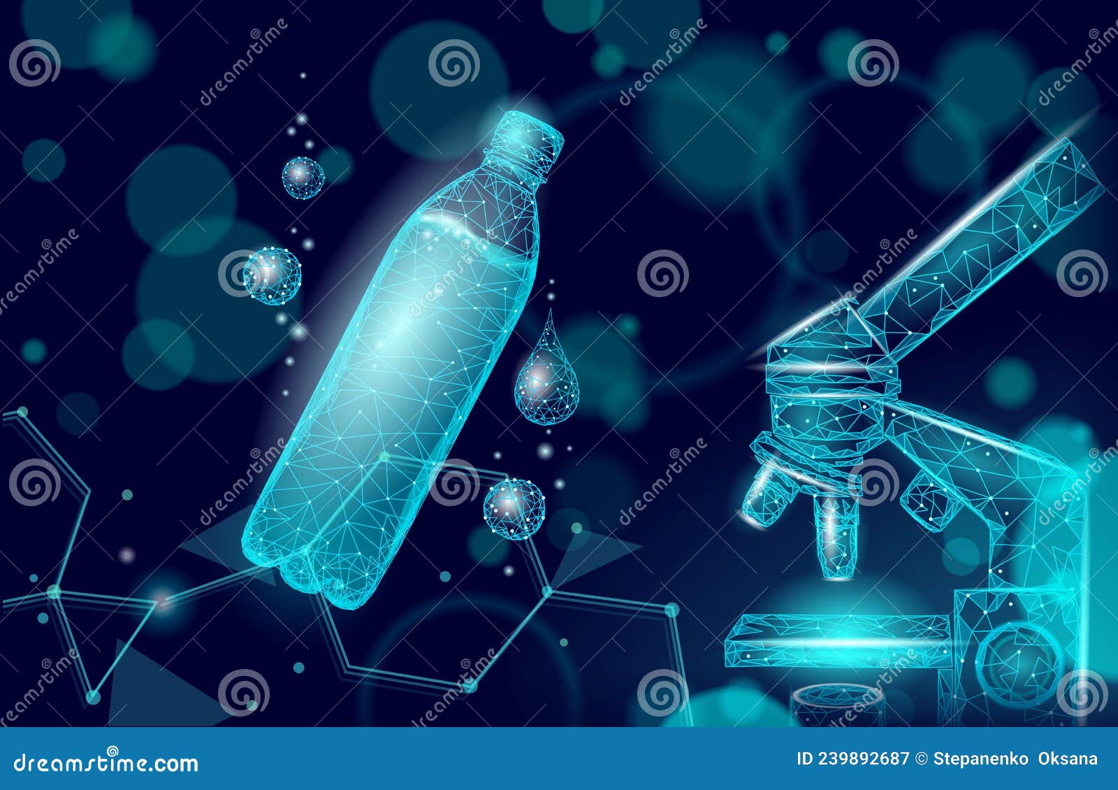 Water Bottle Quality Test Science Engineering Concept. Lab Control ...