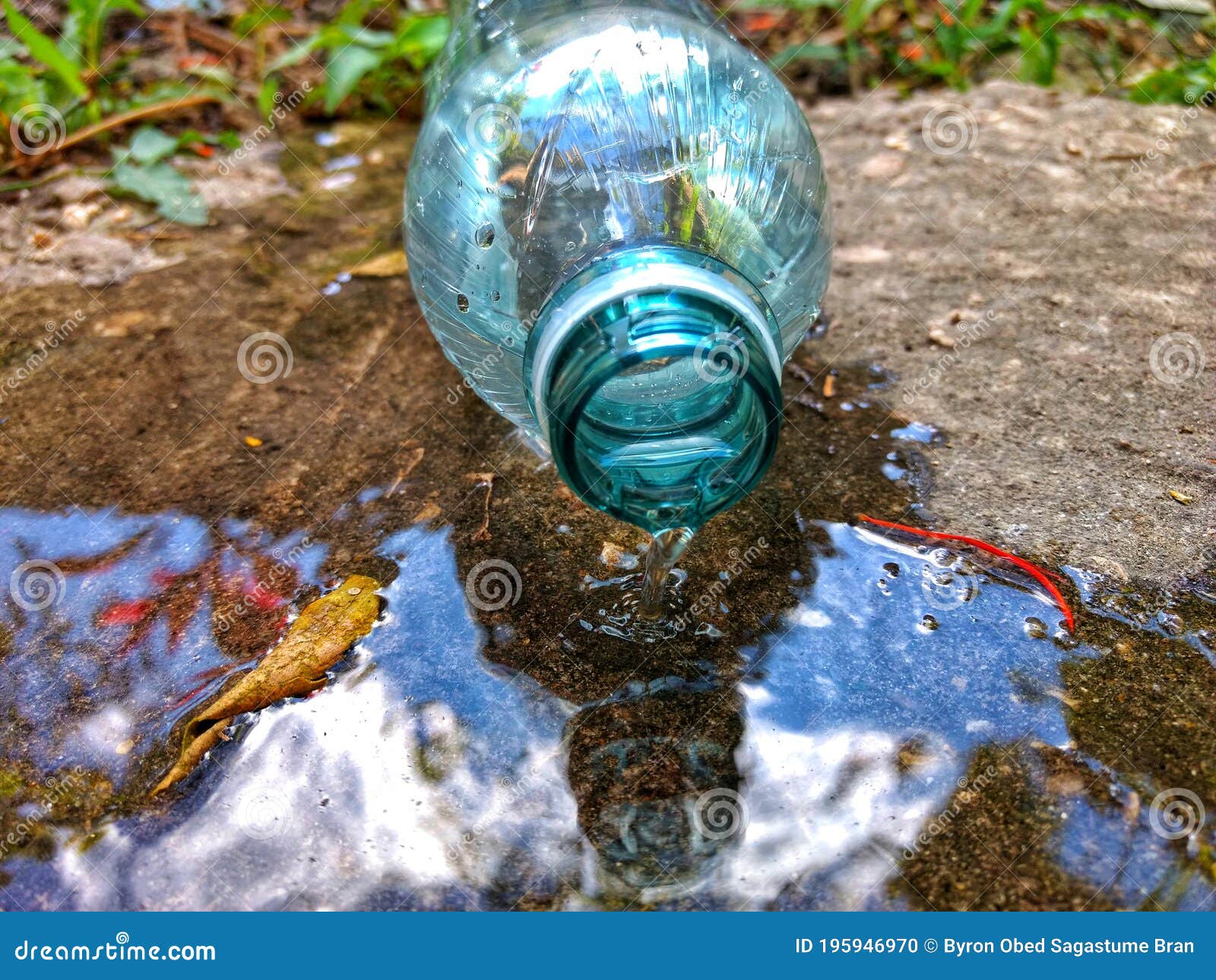 Water Bottle Spilled on the Floor. Environment Concept Stock Photo ...
