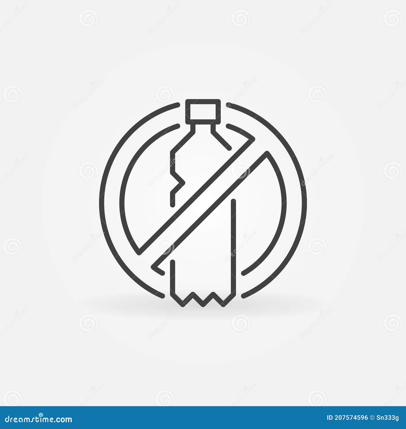 Water Bottle Stop Warning Linear Vector Concept Icon Stock Illustration ...