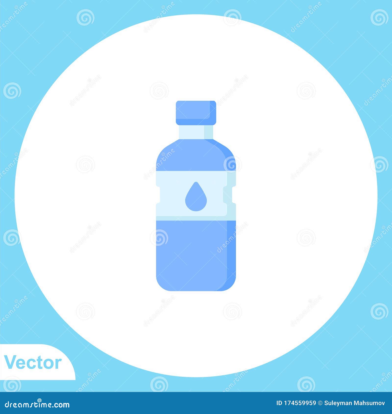Water Bottle Vector Icon Sign Symbol Stock Illustration - Illustration ...