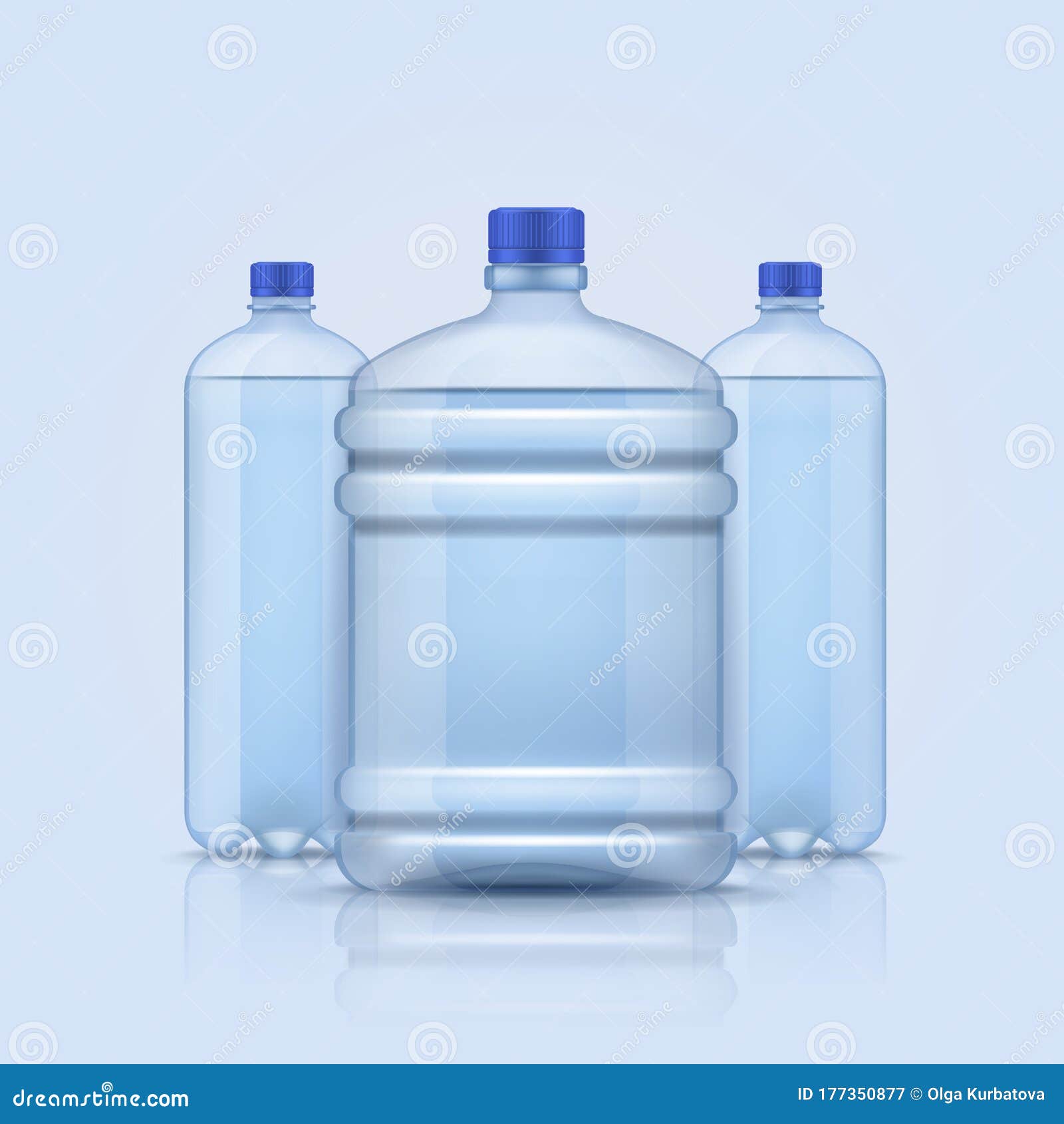 Water Bottles. Empty Plastic Transparent Containers Bottle for Clean ...