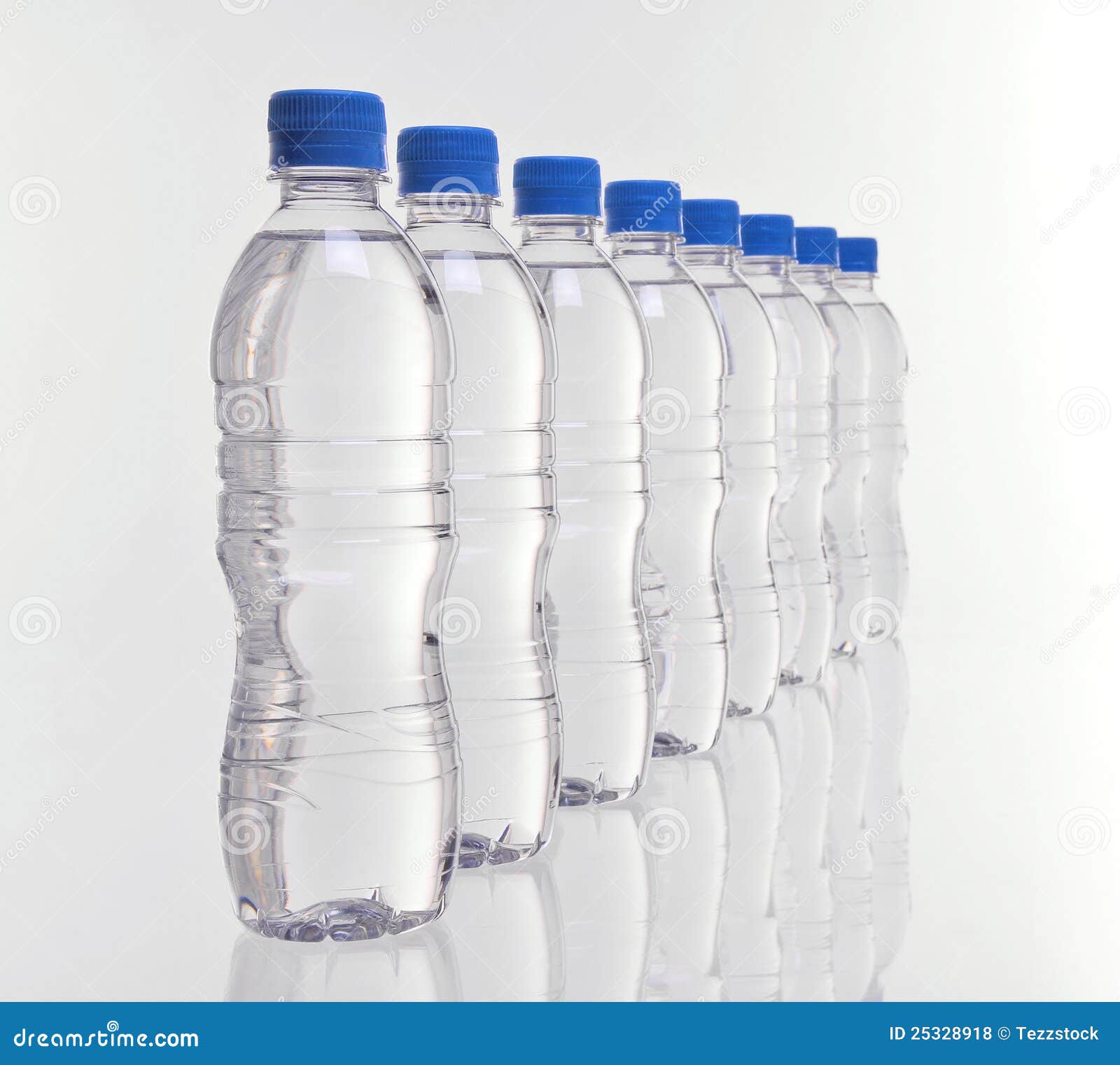 Water Bottles Row Stock Photos - Royalty Free Stock Images