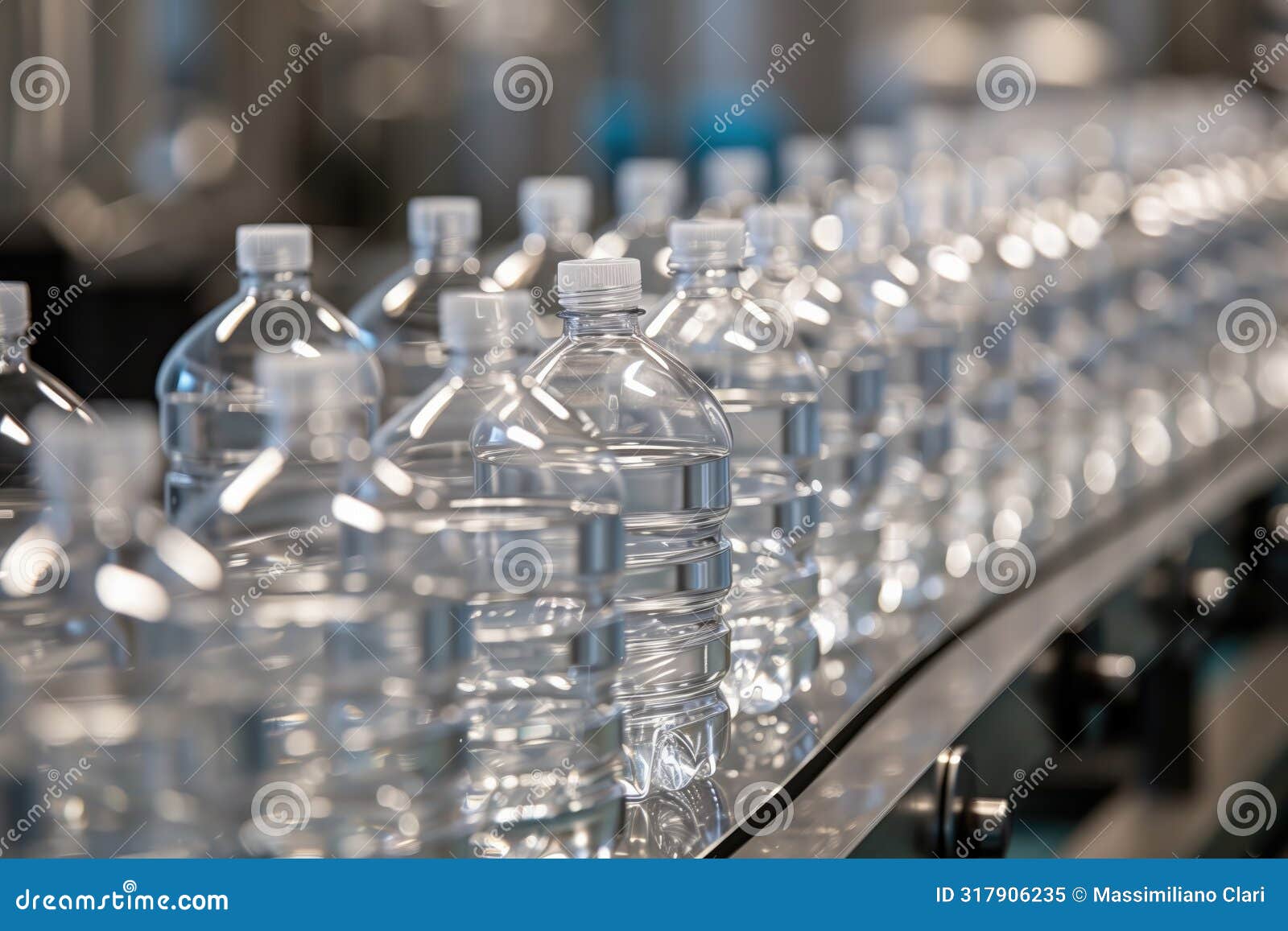 Water Bottling Process on Production Line Stock Illustration ...