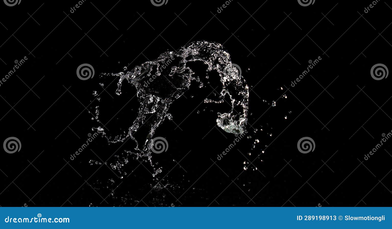 Water Bouncing and Splashing on Black Background Stock Image - Image of ...
