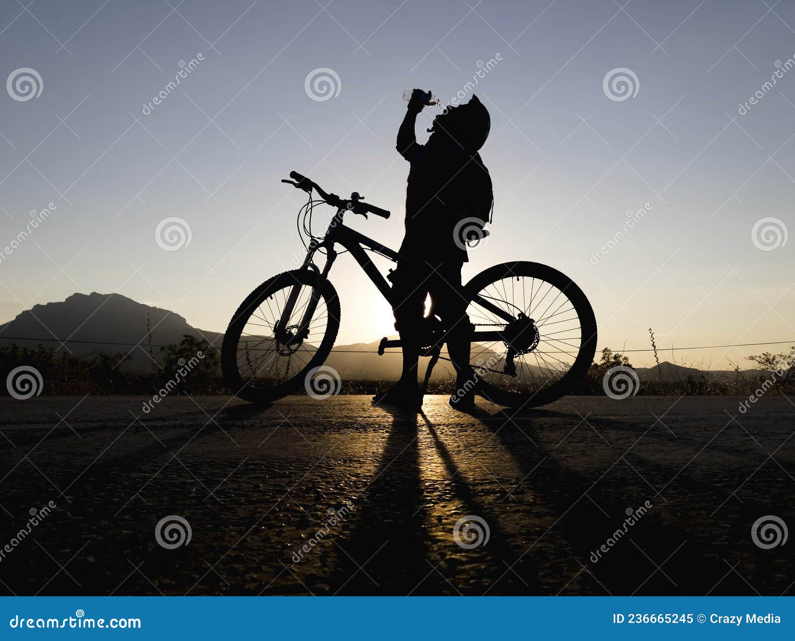 Water Break, Rest and Relaxation Time on Bike Ride Stock Image - Image ...
