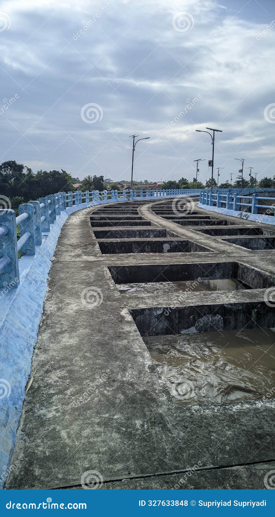 Water Bridge Crossing Over a Large River Stock Photo - Image of crosses ...