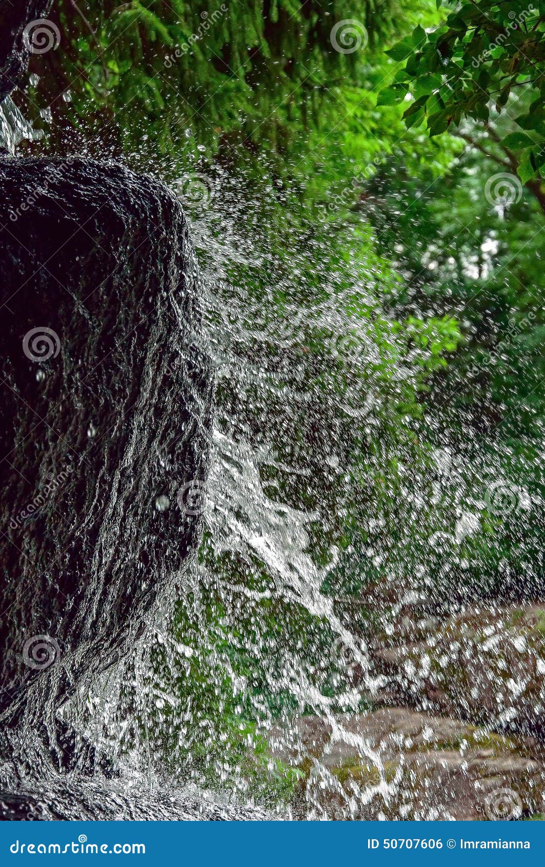 Water is Broken Down on a Rock. Splatter Stock Photo - Image of park ...