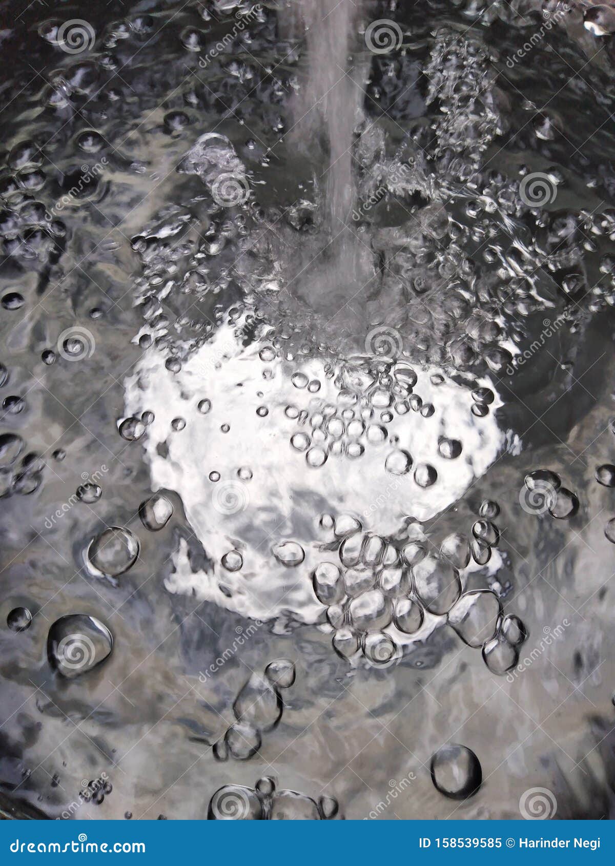 Water bubble in the bucket stock image. Image of drop - 158539585