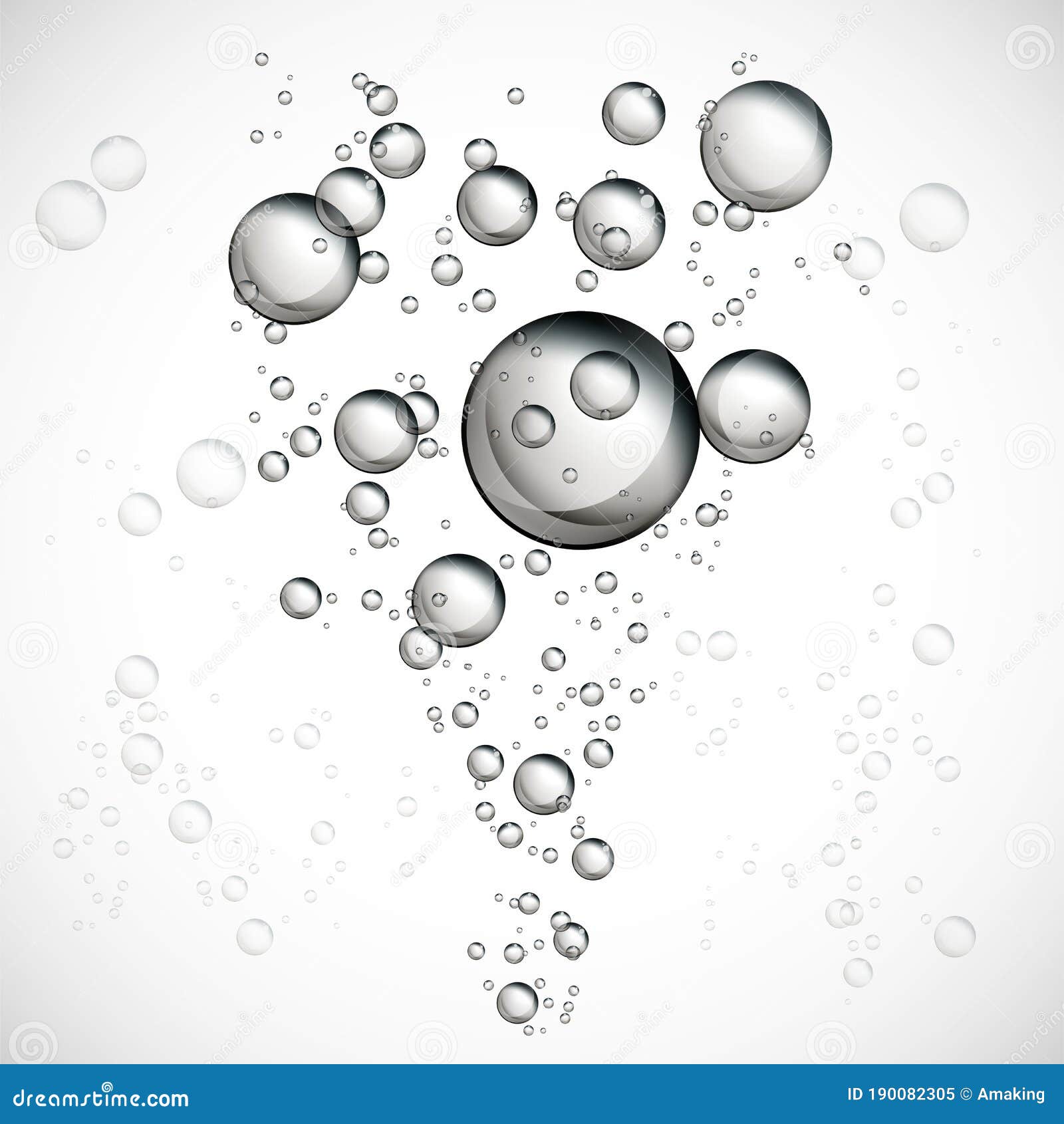 Water Bubble Rising on Clear Background. Stock Vector - Illustration of ...