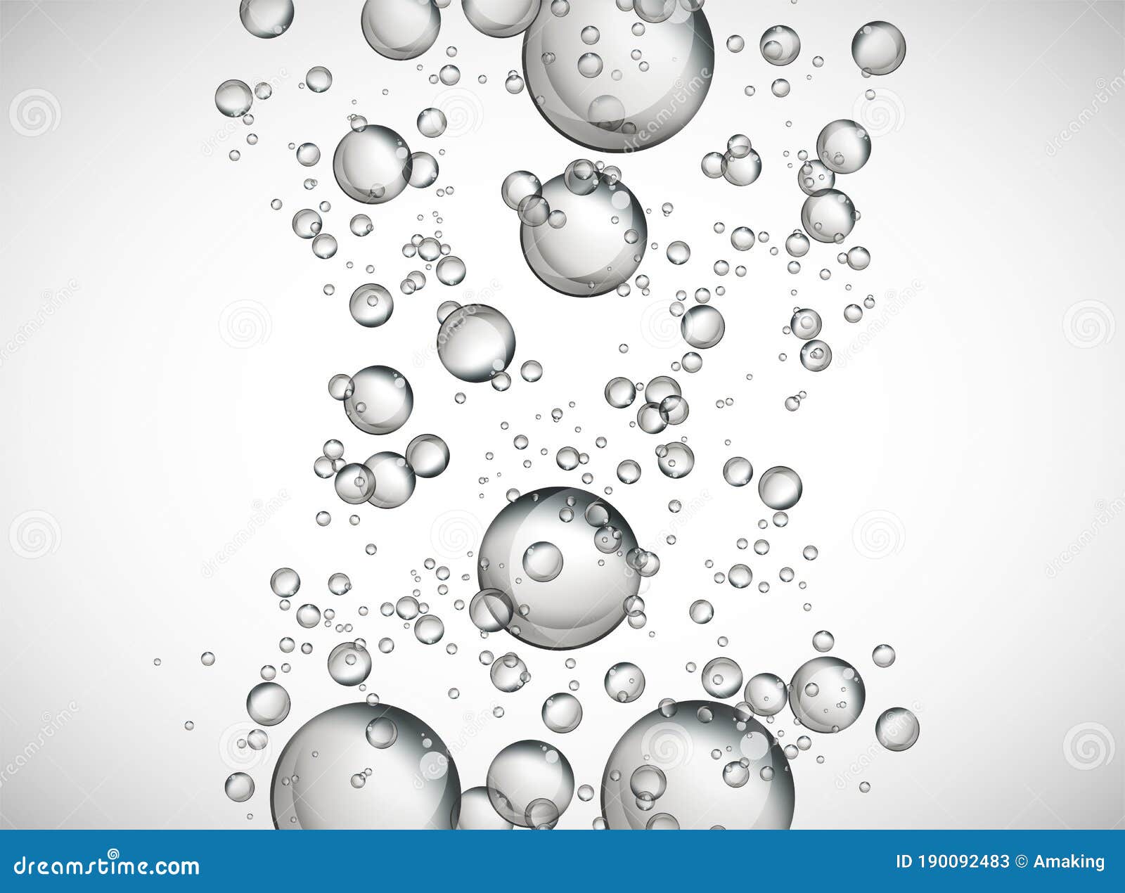 Water Bubble Rising on Clear Background. Stock Vector - Illustration of ...