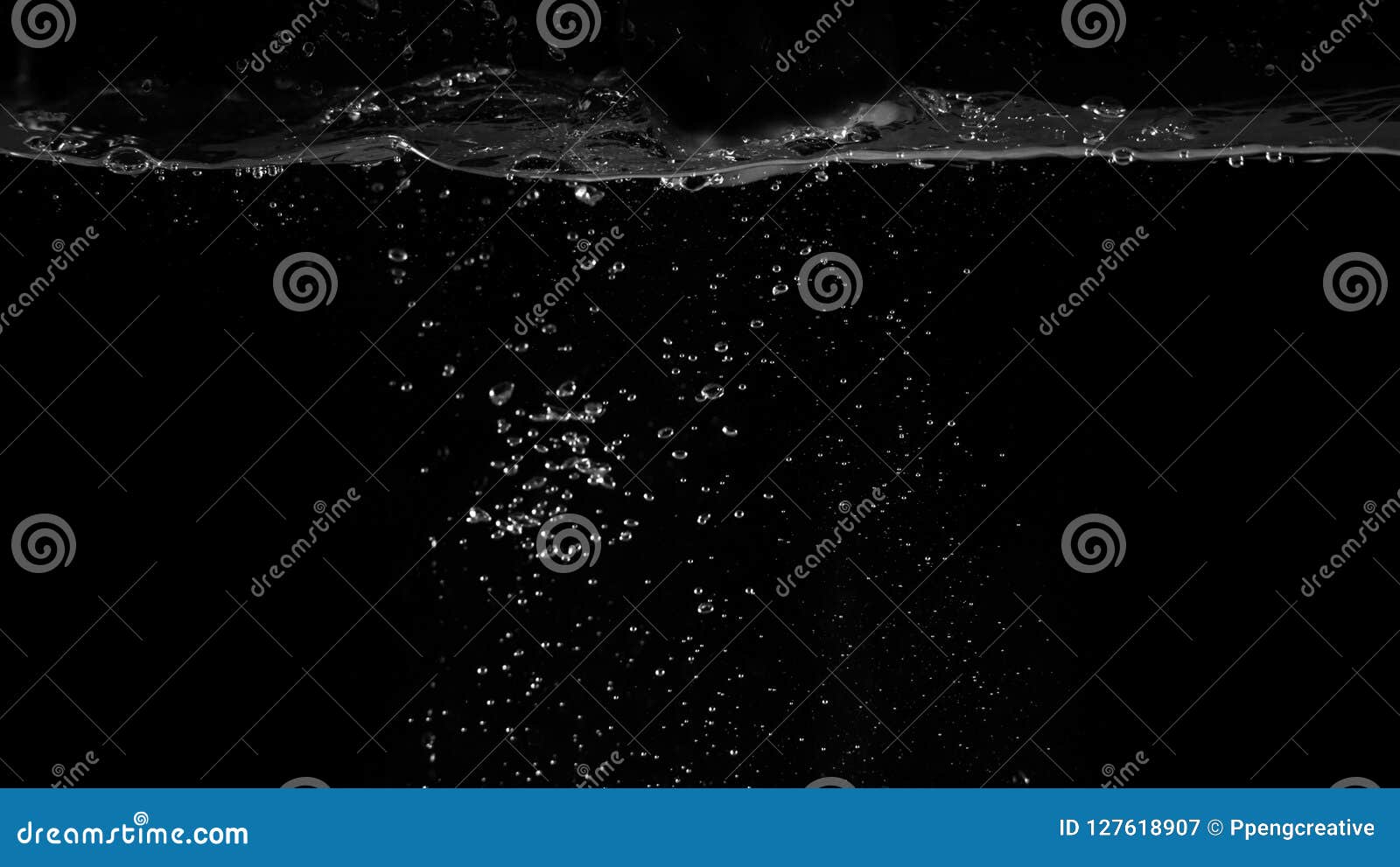 Water Bubbles Floating on Black Background Stock Illustration ...