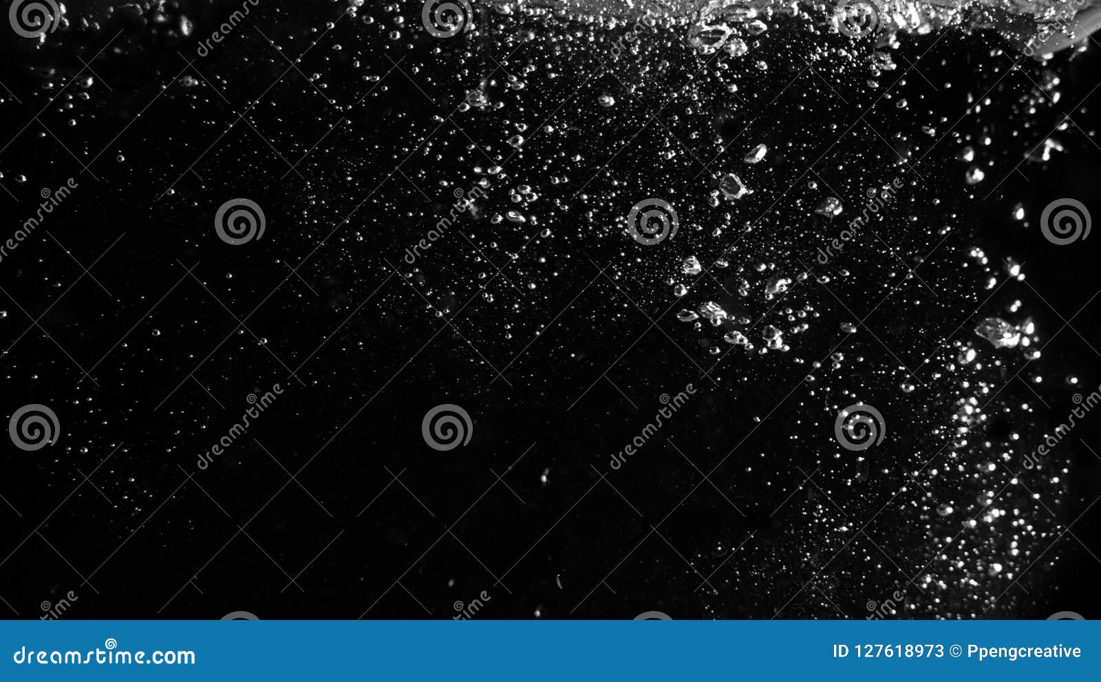 Water Bubbles Floating on Black Background Stock Image - Image of ...