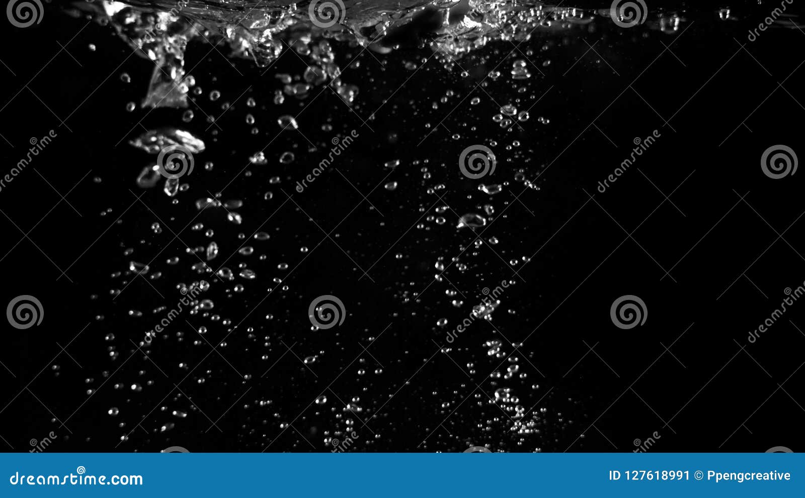 Water Bubbles Floating on Black Background Stock Image - Image of ...