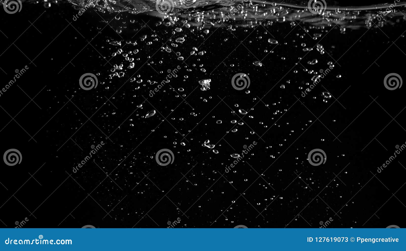 Water Bubbles Floating on Black Background Stock Image - Image of ...