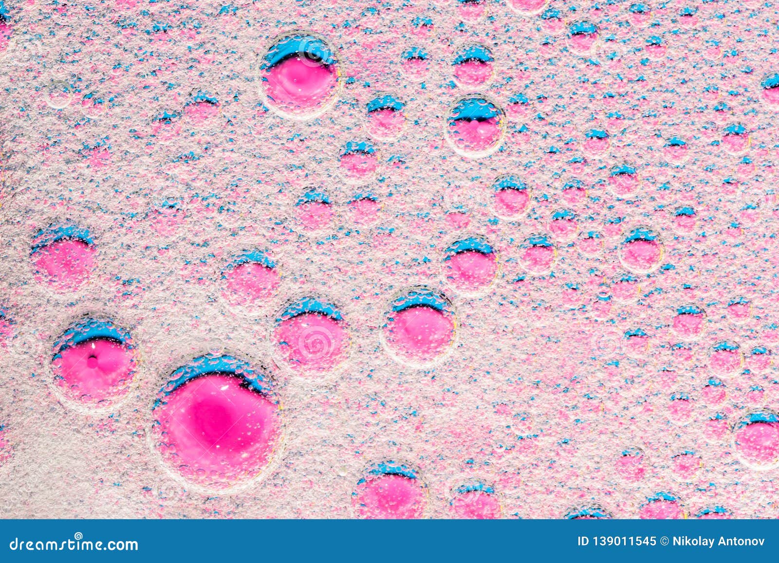 Water Bubbles on Pink Background. Scientific Image of Cell Membrane ...