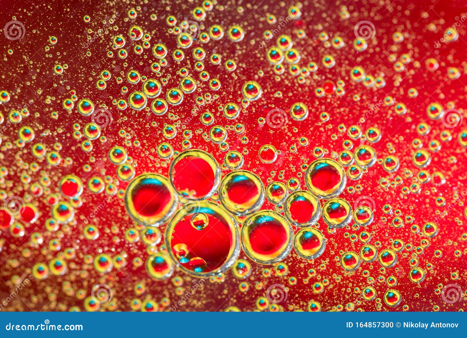 Water Bubbles on Red Background. Scientific Image of Cell Membrane ...