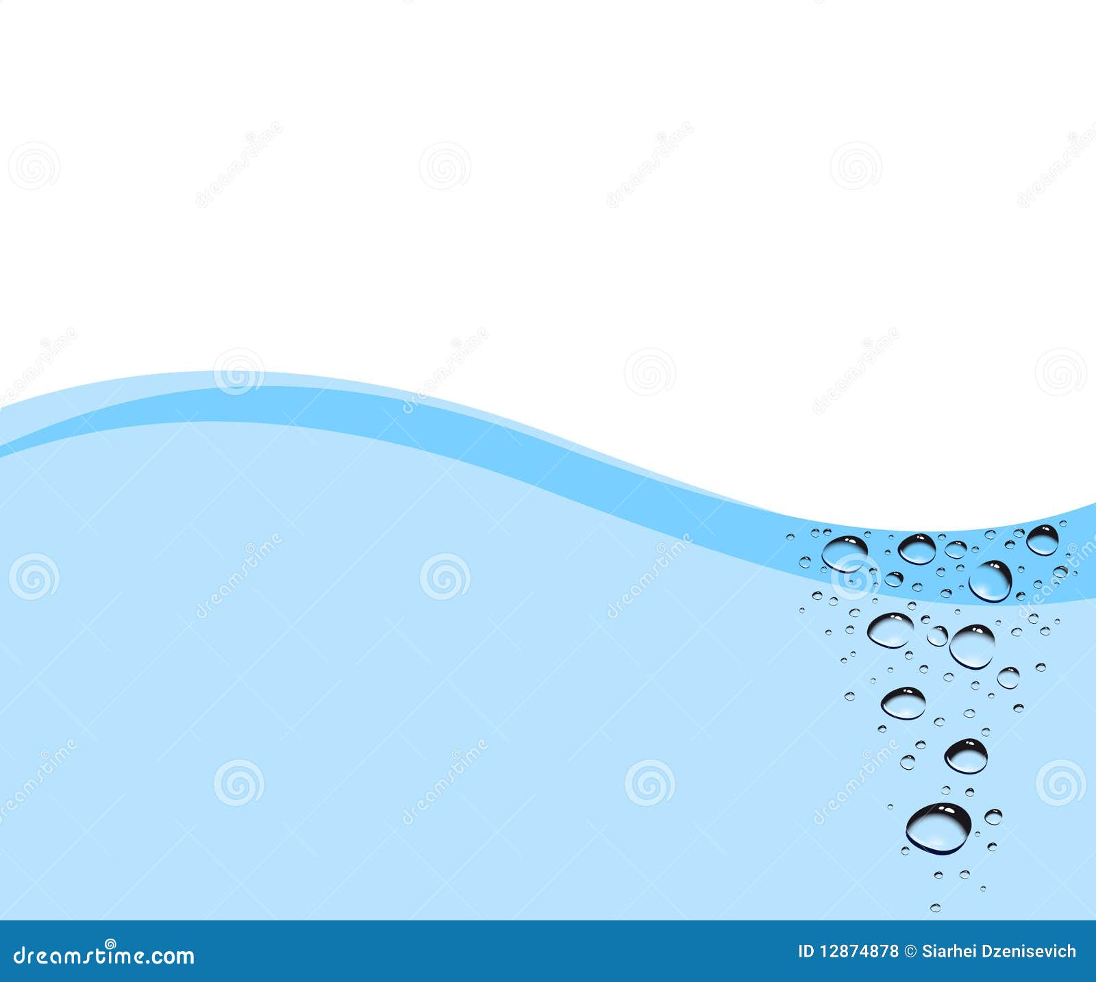 Water Bubbles in a Stream on a Blue Card Stock Vector - Illustration of ...