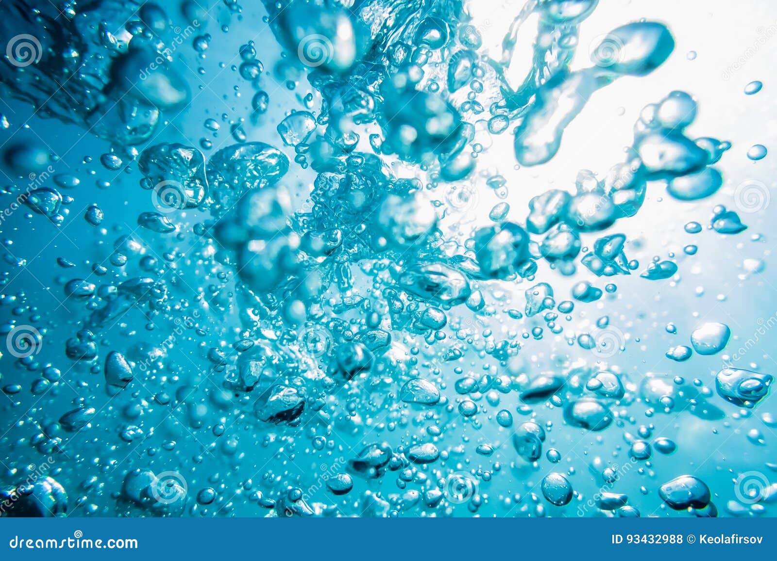 Water Bubbles in Underwater in Blue Ocean, Water Texture. Stock Photo ...