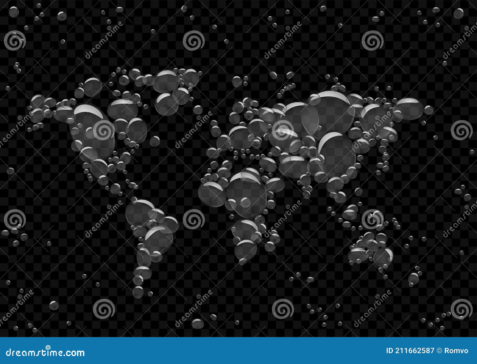 Bubbles World Map Cartoon Vector | CartoonDealer.com #26571821