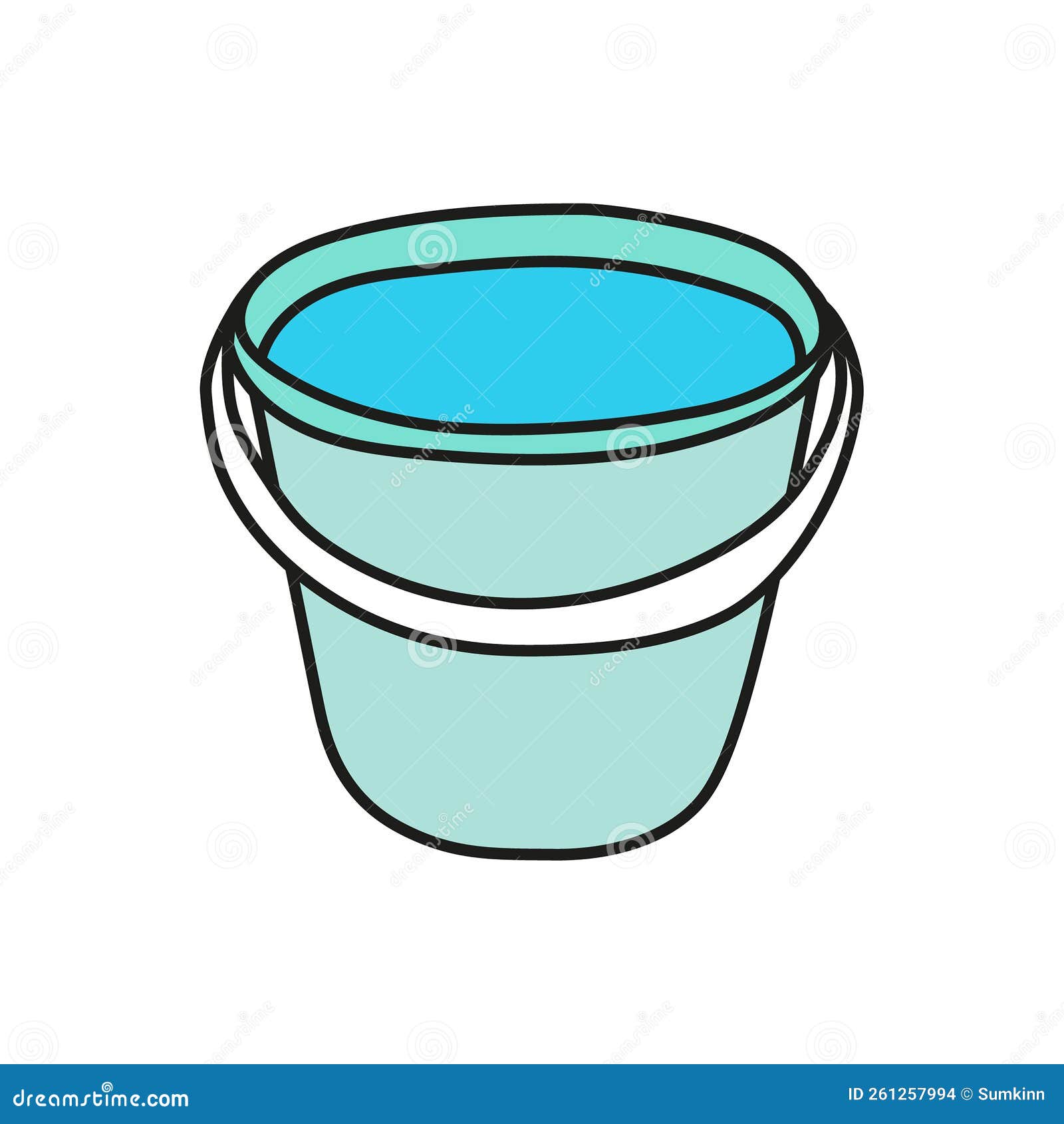 Water bucket vector icon stock vector. Illustration of symbol - 261257994