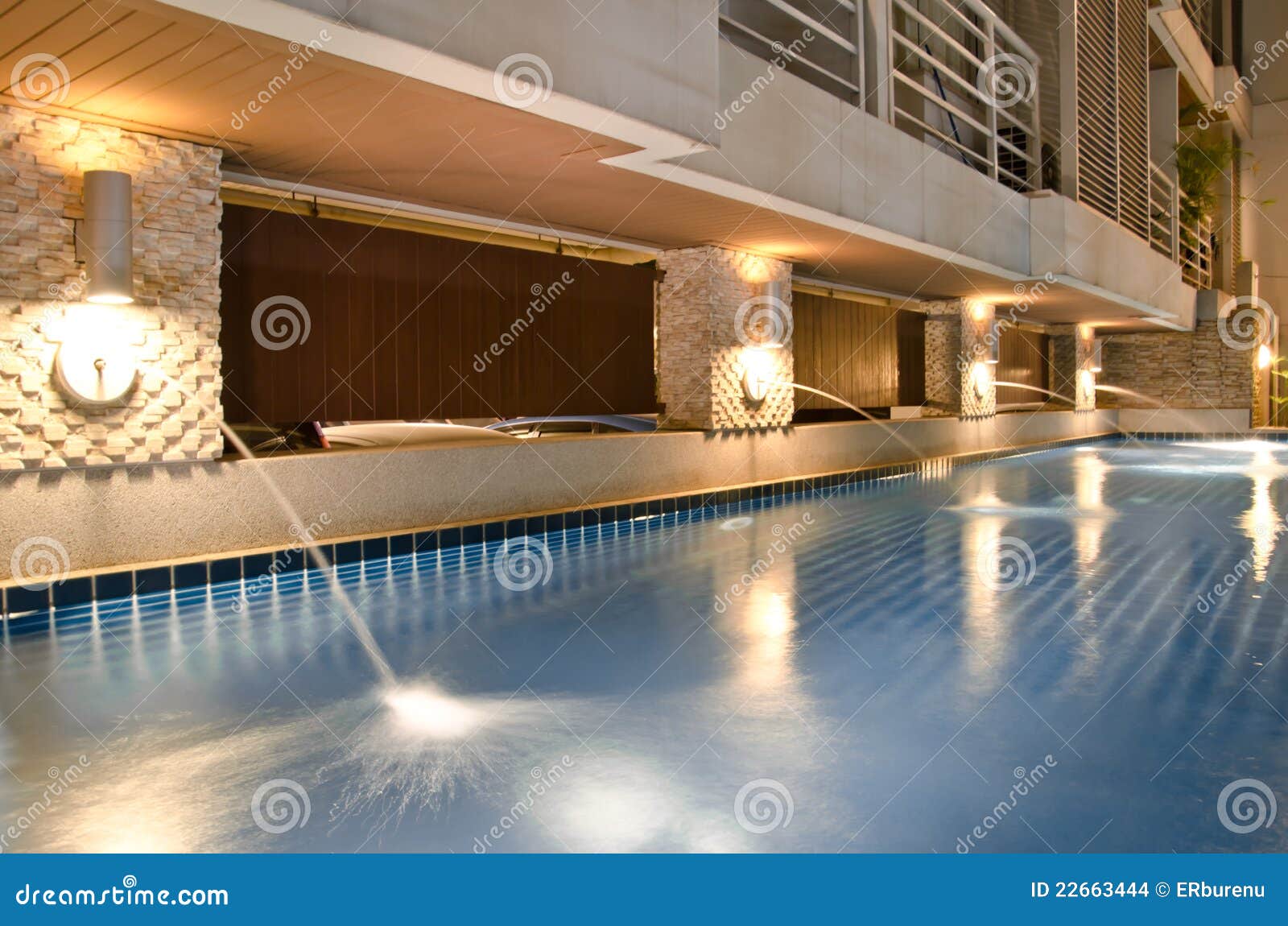 Water Burst in the Swimming Pool Stock Photo - Image of green, pond ...