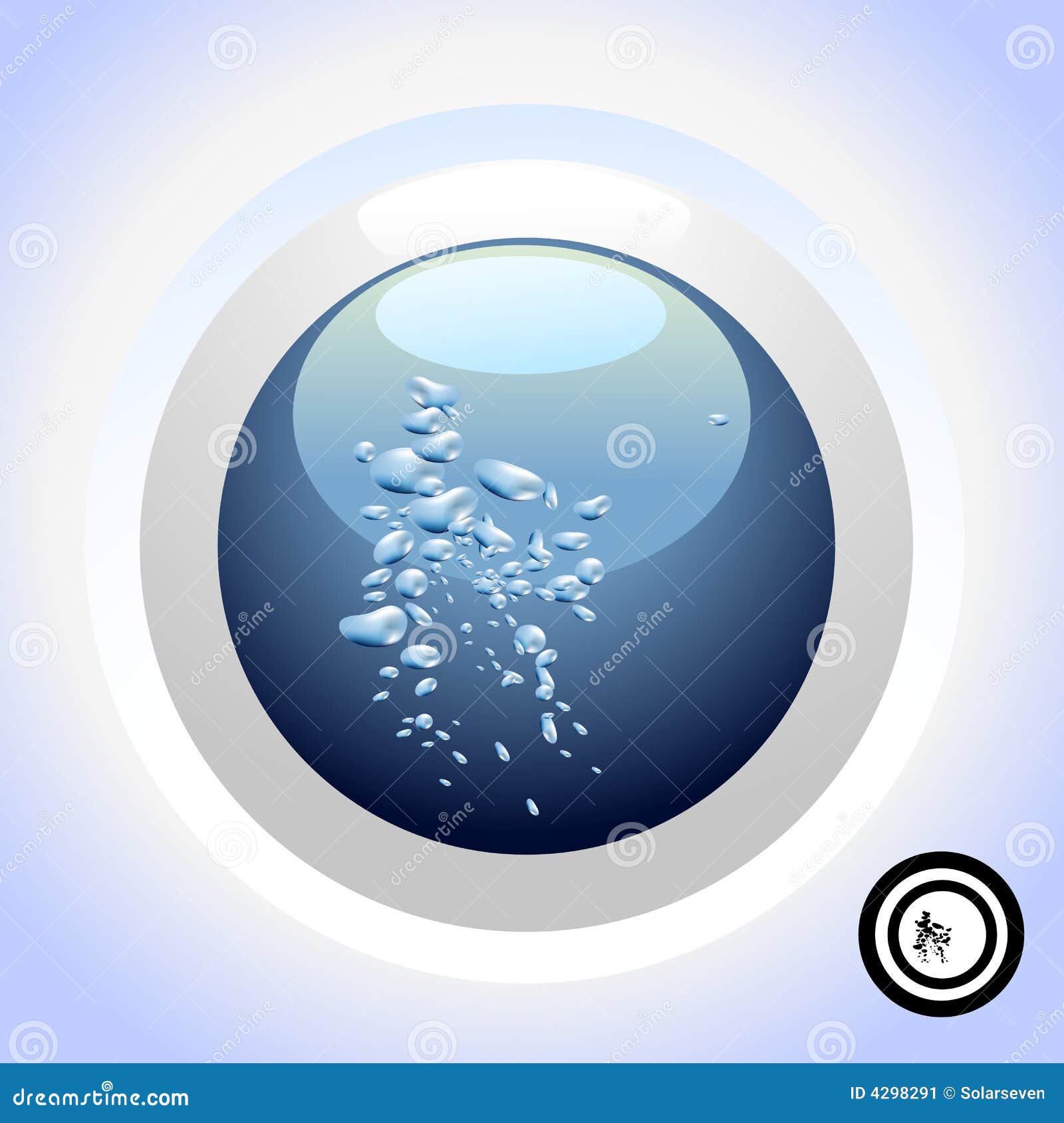 Water Button stock vector. Illustration of shiny, glass - 4298291