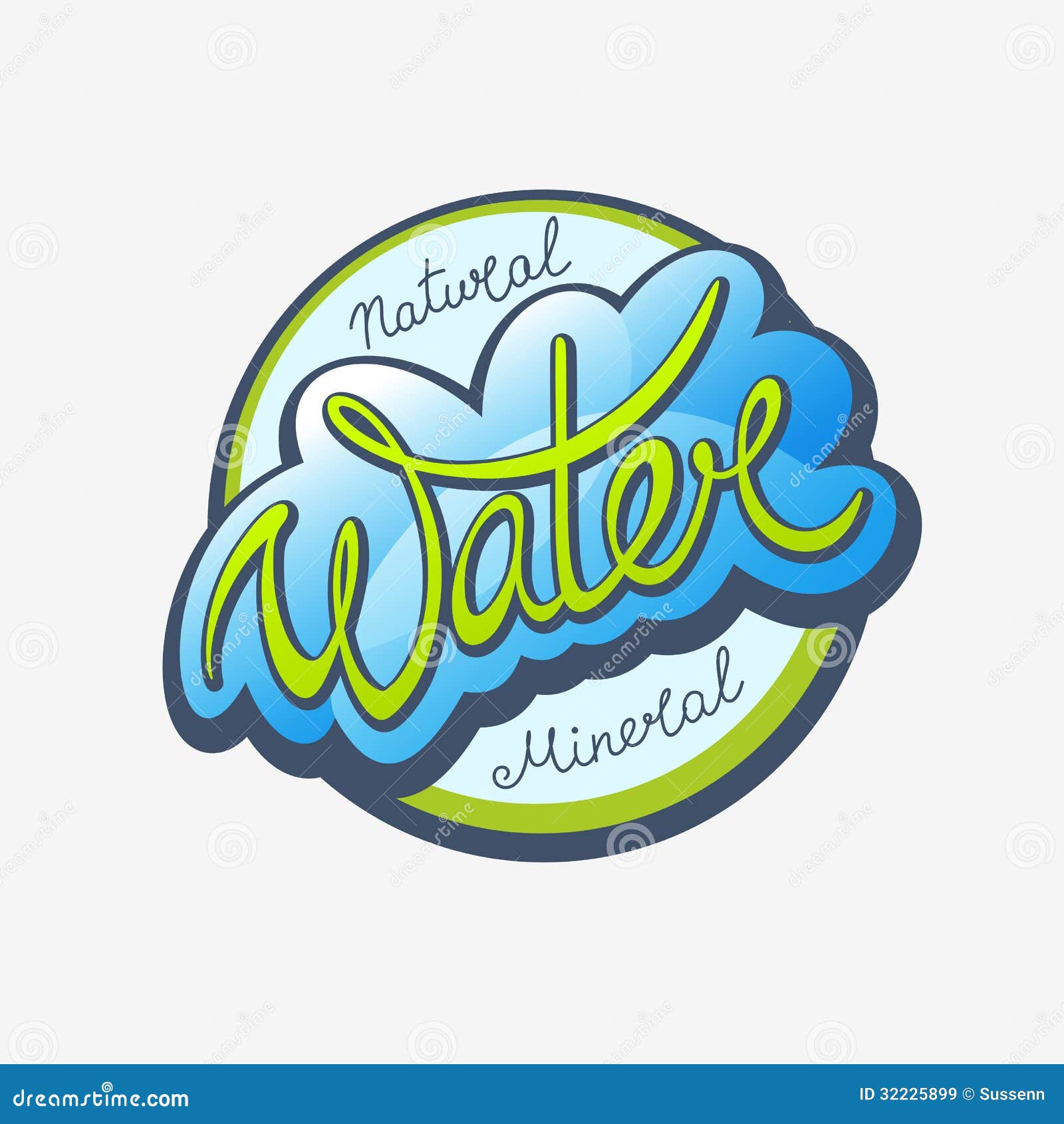 Water Calligraphic Label stock vector. Illustration of handwritten ...