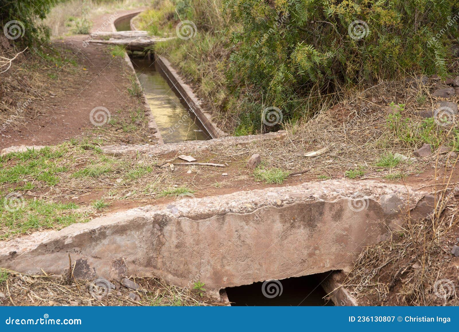 Water canal in Cusco Peru. stock image. Image of flowing - 236130807