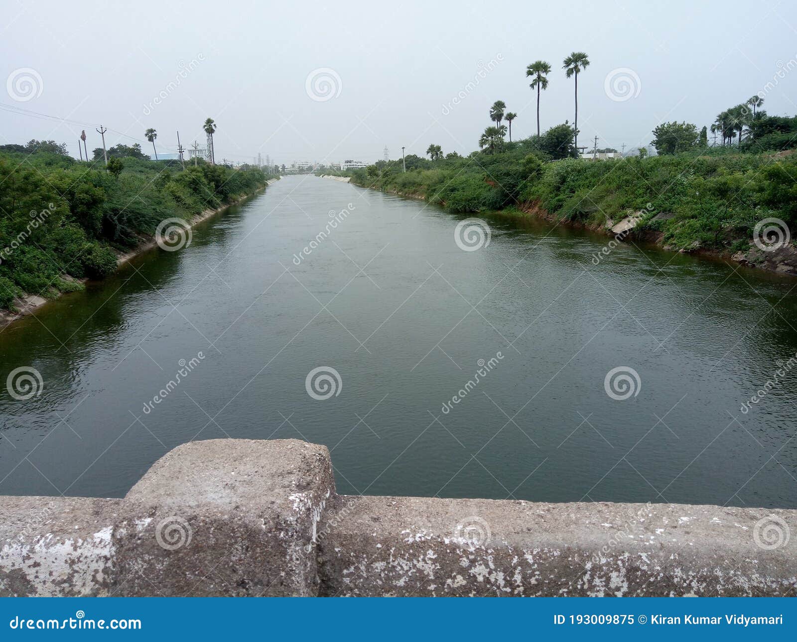 A Water Canal with Full of Water and Beautiful View of Nature Stock ...