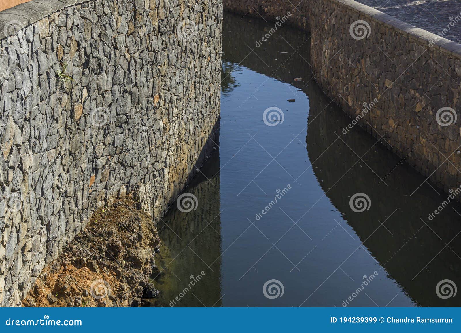 Water Canal of Stone Construction Stock Image - Image of leading ...