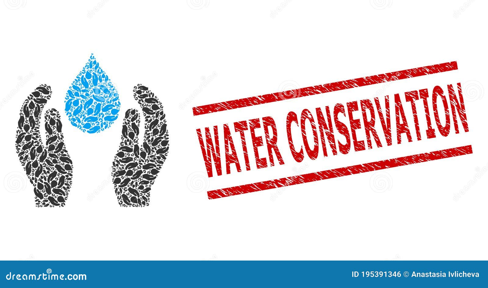 Water Care Recursion Mosaic of Water Care Icons and Textured Water ...