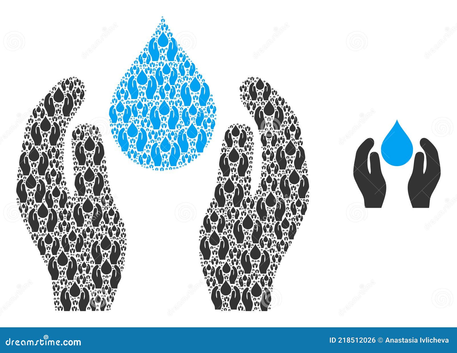 Water Care Recursive Icon Composition Vector Illustration ... Water Care Recursive Icon Composition Vector Illustration ...