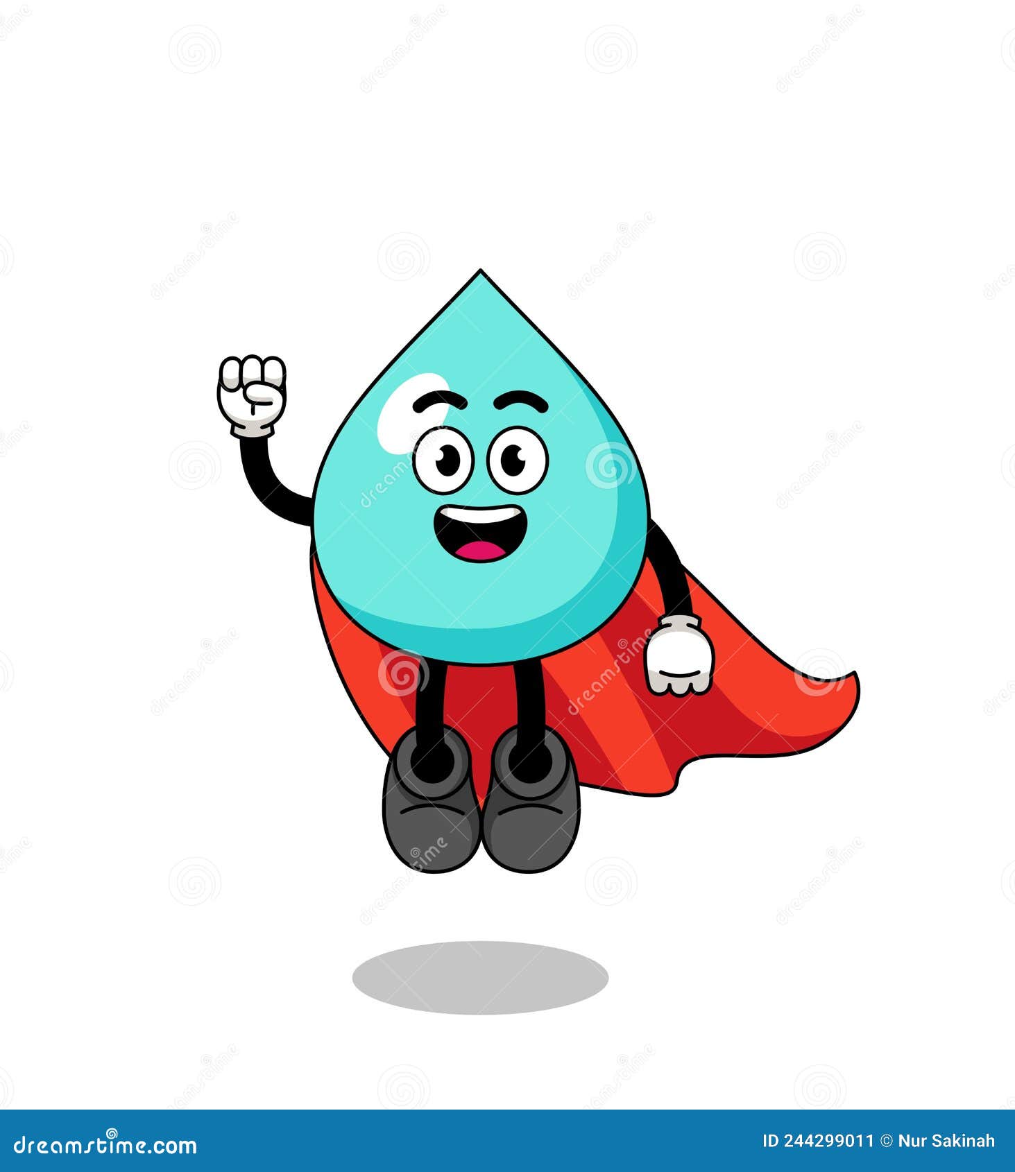 Water Cartoon with Flying Superhero Stock Vector - Illustration of ...