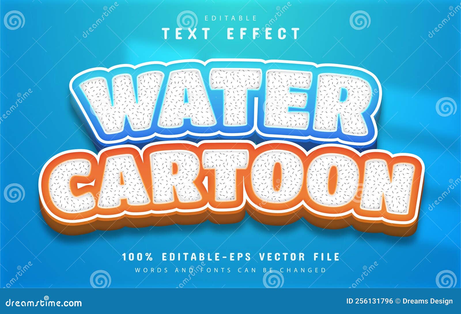 Water Cartoon Text Effect Editable Stock Vector - Illustration of food ...