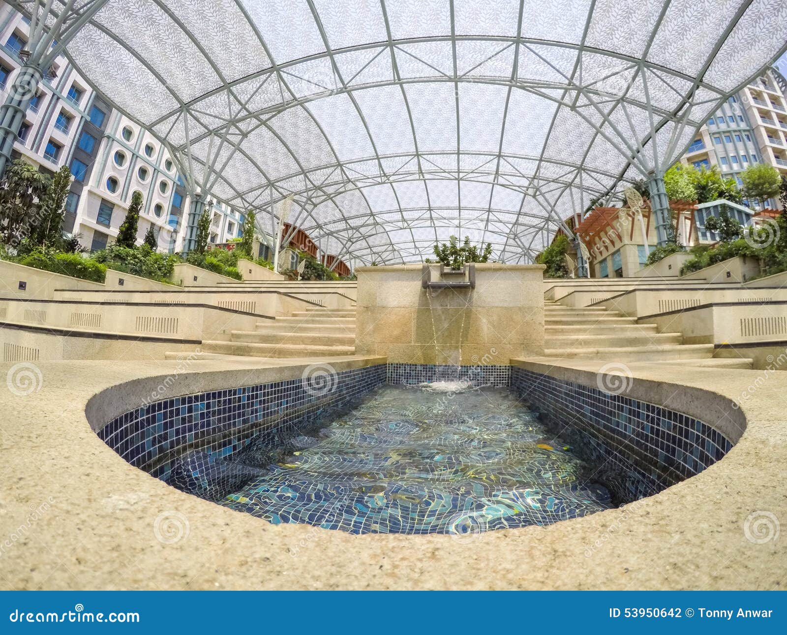 Water Cascade editorial photography. Image of building - 53950642