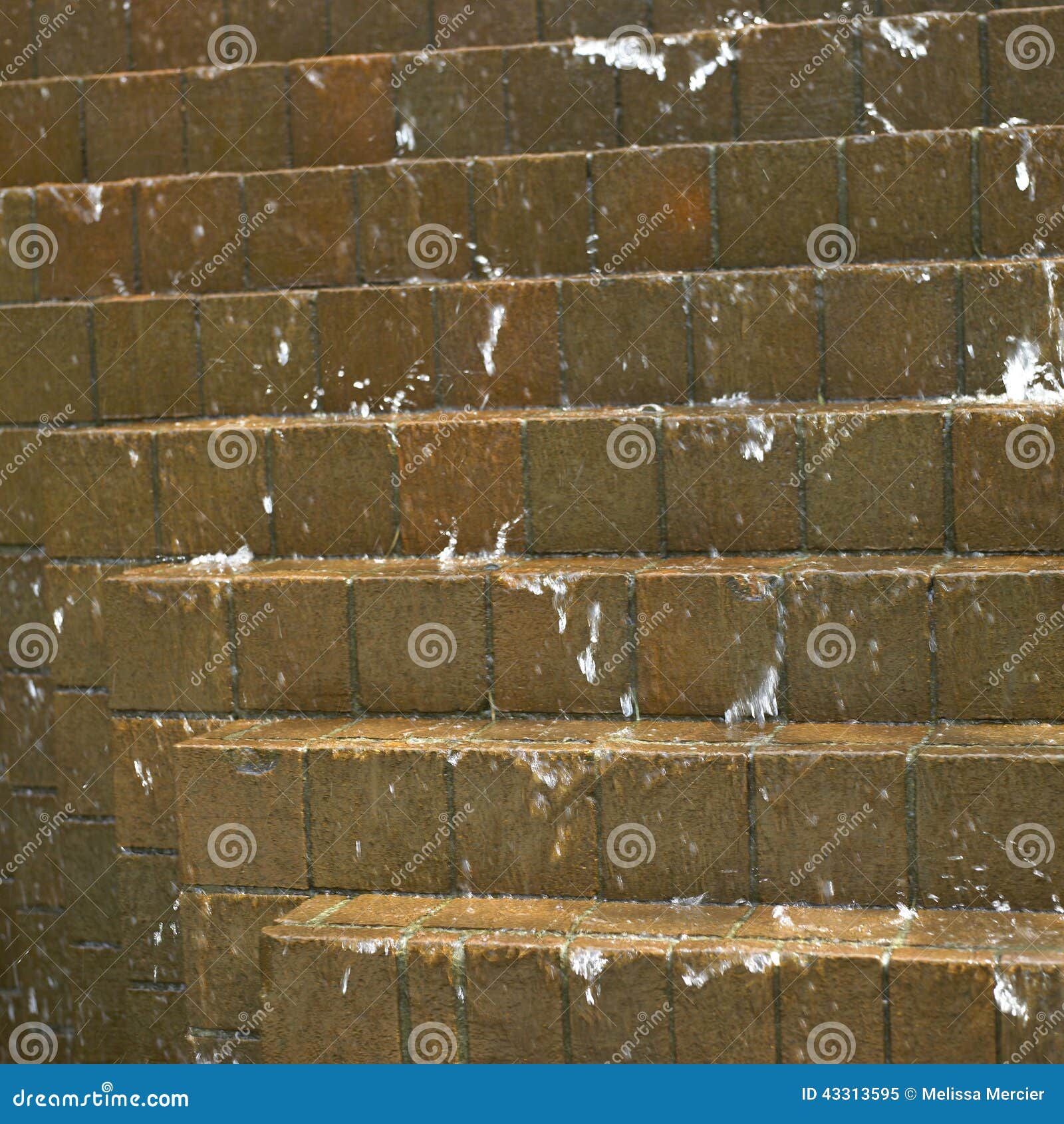 Water Cascading Down on Bricks Stock Image - Image of lines, corner ...